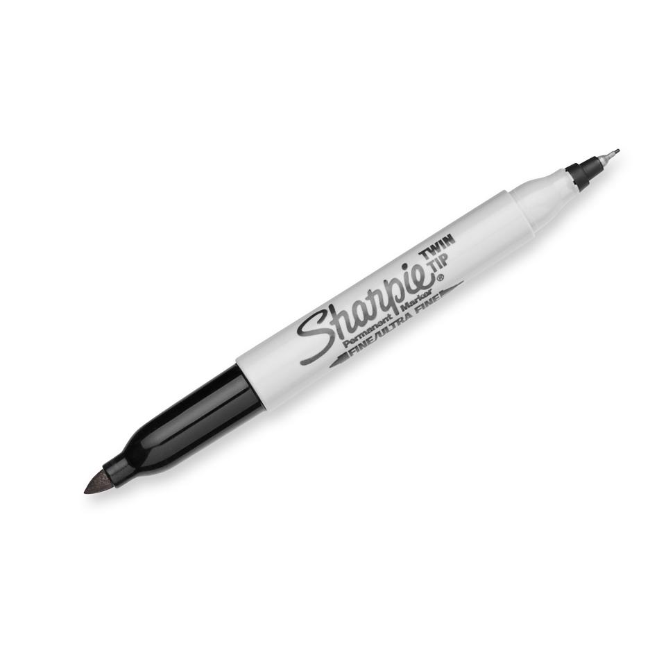 Sharpie Twin Tip Permanent Marker Fine/Ultra Fine 1.0/0.3mm Black | Winc