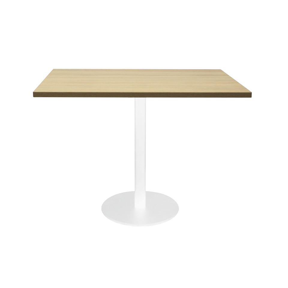 Rapid Line Estillo 900mm W Disc Base Square Table - Natural Oak/white | Winc