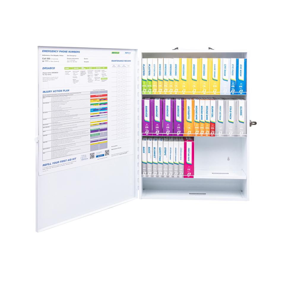 FastAid First Aid Kit Easy-refill Metal Wall Mount | Winc