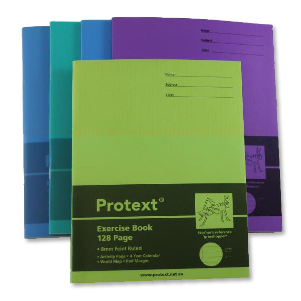 Protext Exercise Book Polypropylene 225 x 175mm 8mm Ruled 128 Pages | Winc