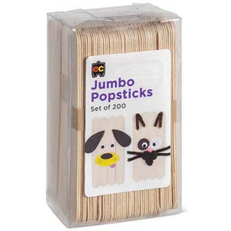 Educational Colours Jumbo Popsticks Natural Pack 200 | Winc