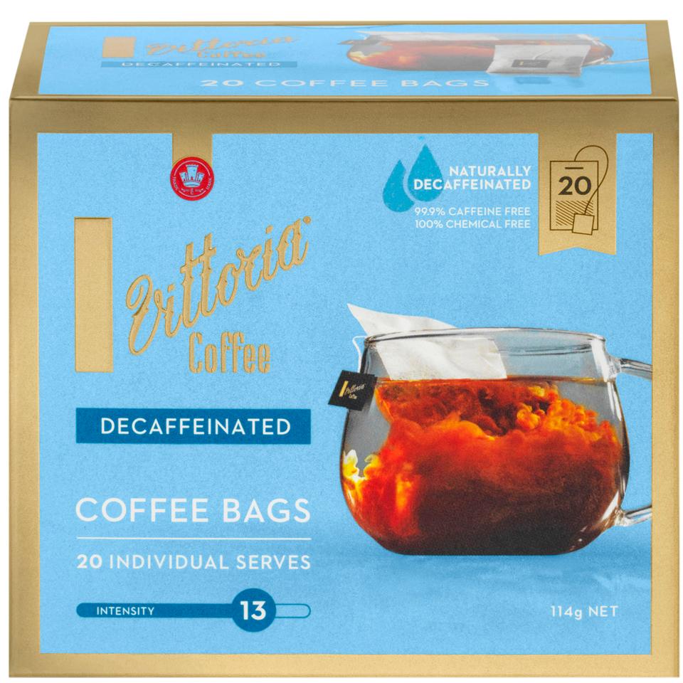 Vittoria Decaffeinated Coffee Bags Box 20 | Winc