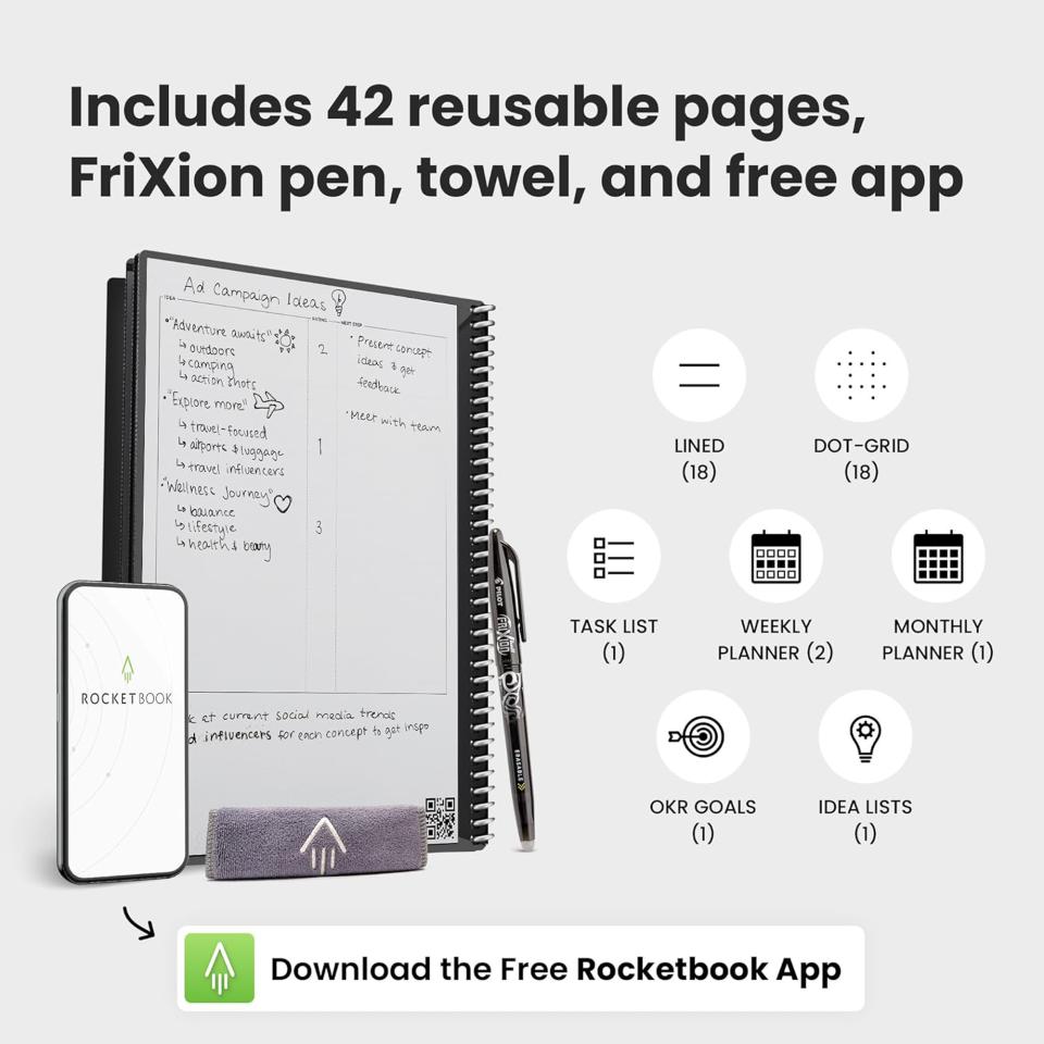 Rocketbook Smart Reusable Notebook Fusion A4 | Winc