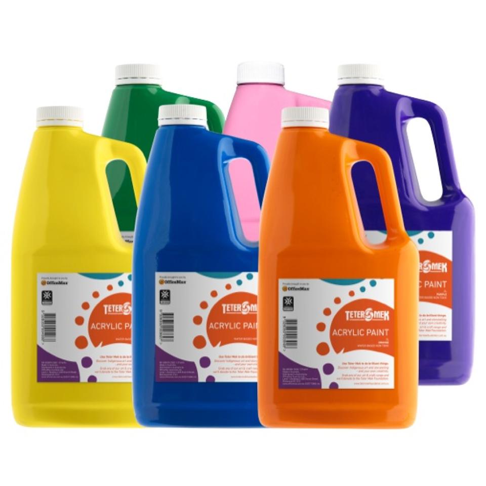Teter Mek Acrylic Paint 2L Assorted Colours Pack 6 | Winc
