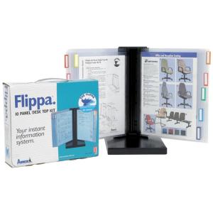 Arnos Flippa Desktop Display System Kit 10 Panels A4 Black | Winc