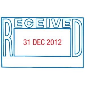 X-Stamper Date 'Received' Self-Inking Stamp Red&Blue Ink | Winc