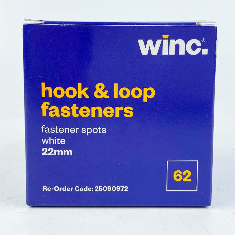 Winc Hook And Loop Fasteners Spot White 22mm Pack Of 62 | Winc
