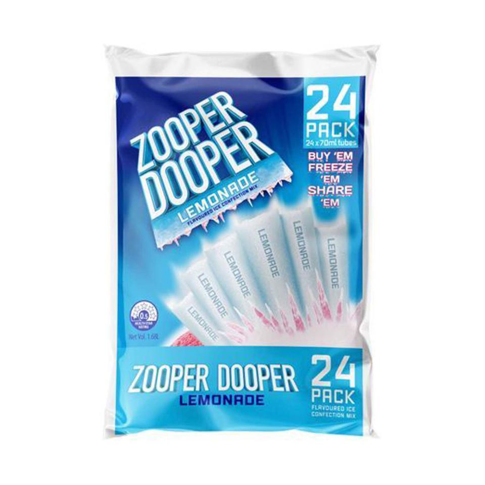 Zooper Dooper Ice Blocks Lemonade 70ml Pack 24 | Winc