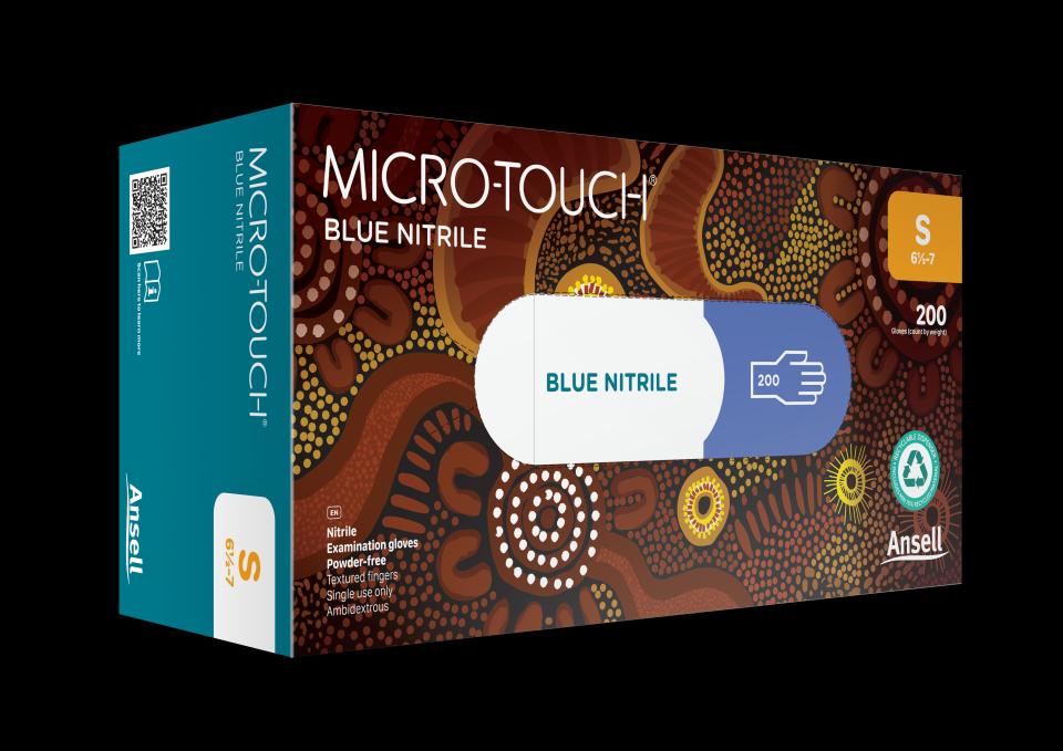 Ansell Micro Touch 313041065 Blue Nitrile Gloves Size Small Blue Box 200 | Winc