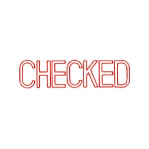 X-Stamper 'Checked' Self-Inking Stamp With Red Ink | Winc