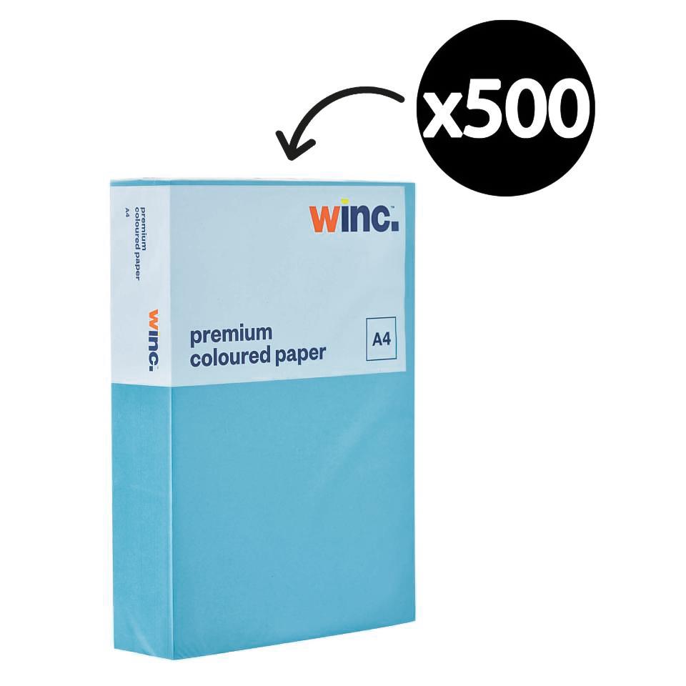 Winc Premium Coloured Copy Paper A4 80gsm Mid Blue Ream 500 | Winc