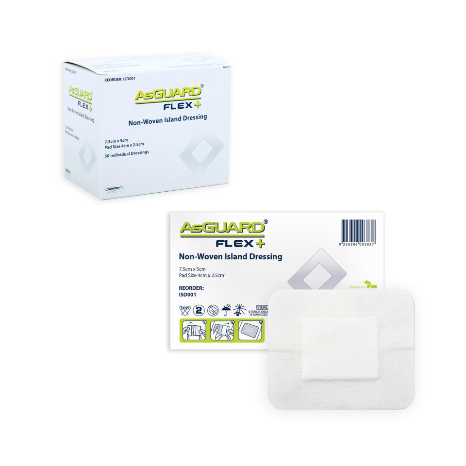 Asguard Flex Non-woven Island Dressing 50 x 75mm Pack 50 | Winc