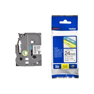 Brother TZE-251 Tz Laminated Tape Black on White 24mm | Winc