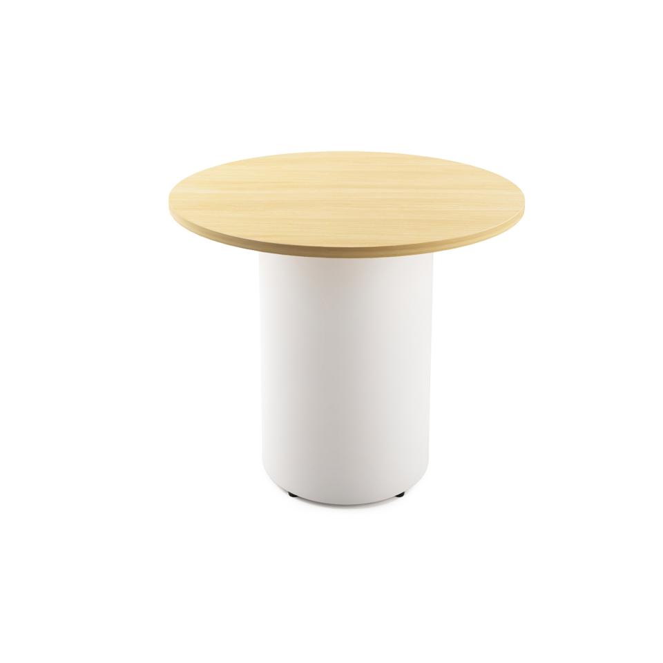 Rapid Line Drum Base Round Table 900mm Dia Oak/White | Winc