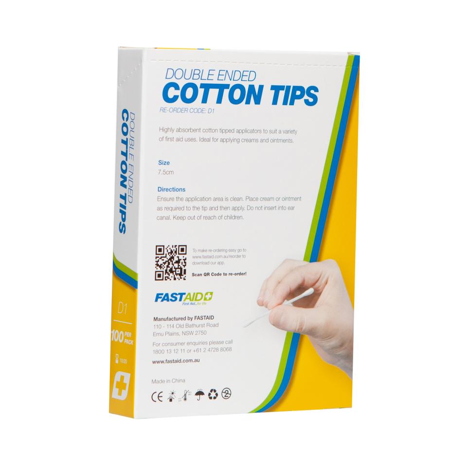D1 FastAid Cotton Tip Applicators Pack 100 | Winc