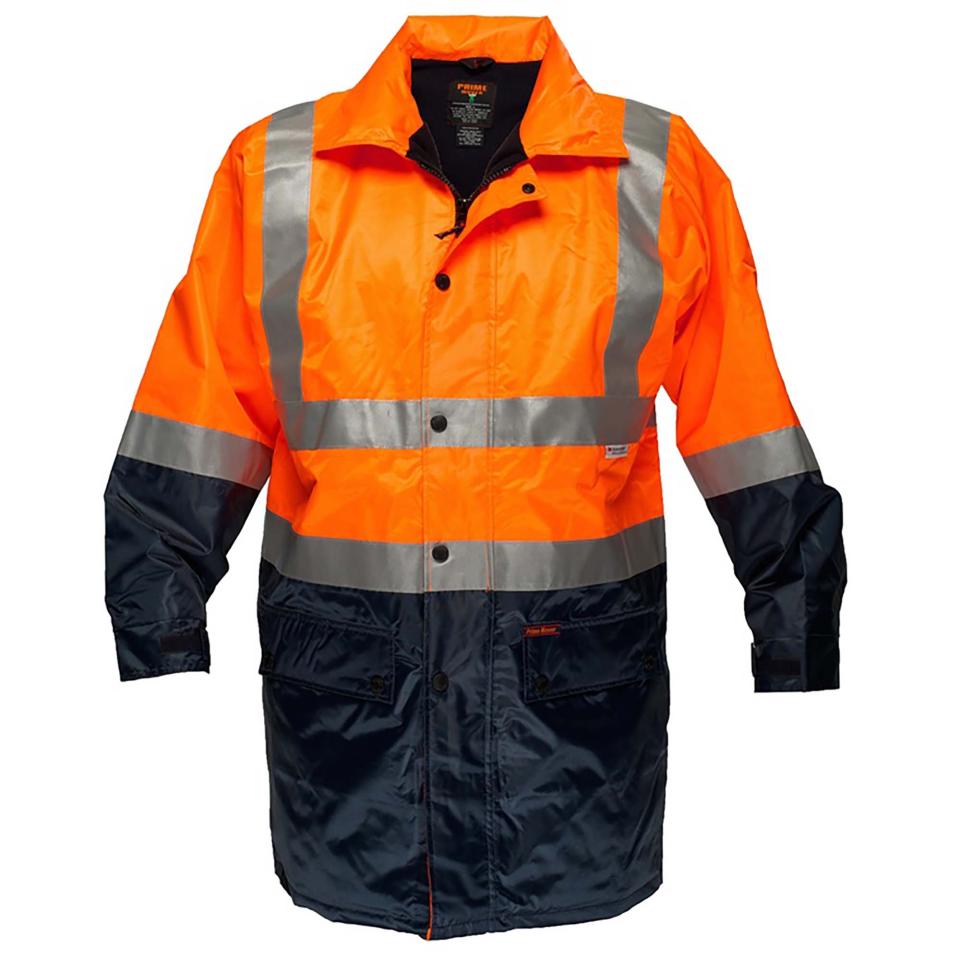 Prime Mover HV208 Fleecy Lined Hi Vis Rain Jacket with 3M Tape Day ...