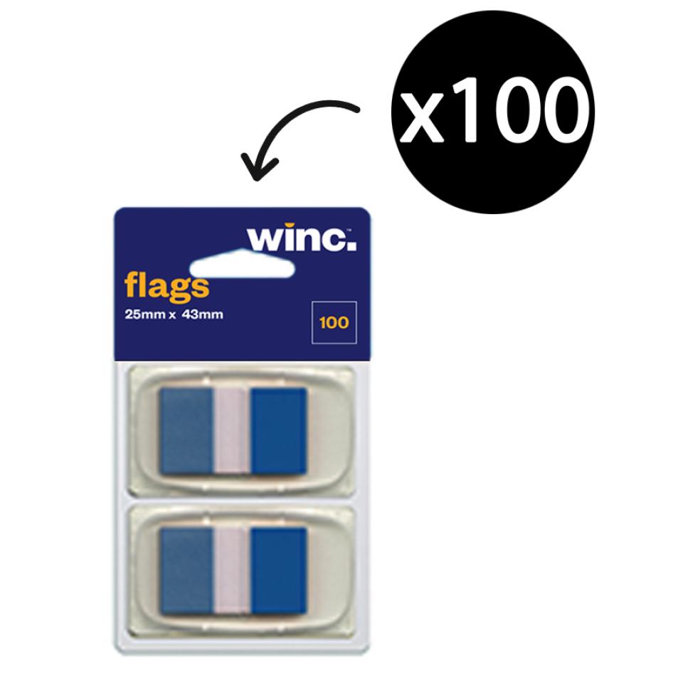 Winc Flags 25 x 43mm Blue Pack 100 | Winc