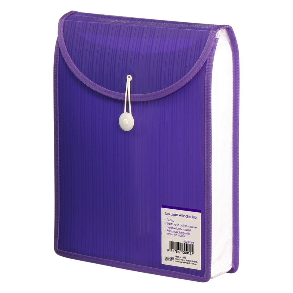 Bantex Top Load Attache File A4 Violet | Winc