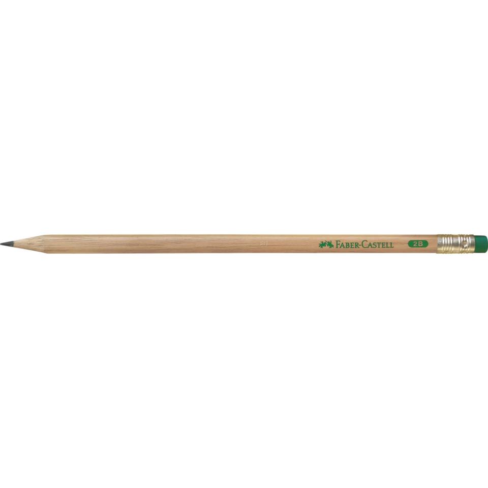 Faber-Castell Naturals Graphite Pencils 2B With Eraser Tip Pack 72 | Winc