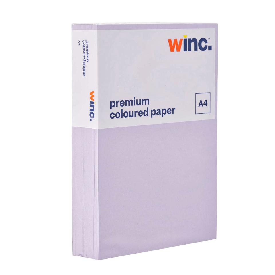 Winc Premium Coloured Copy Paper A4 80gsm Lavender Ream 500 | Winc