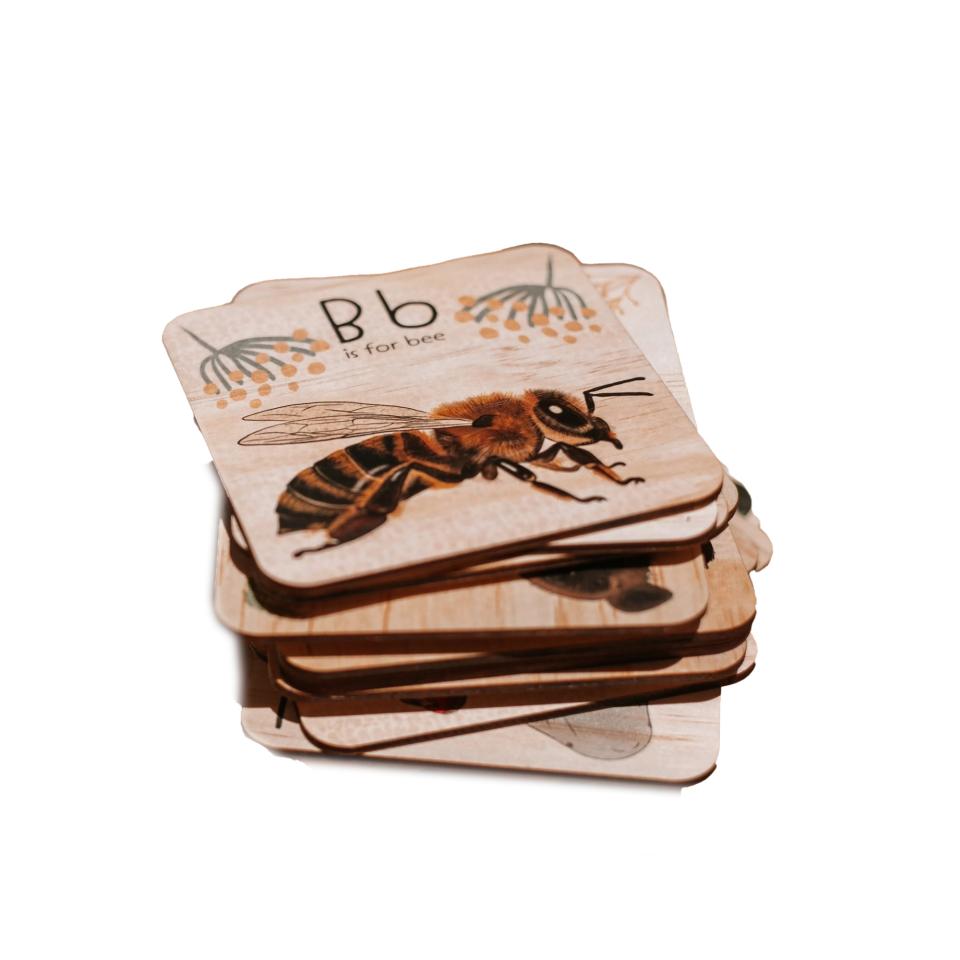 Timber Kids Easy-as-abc Timber Learning Tiles Premium Dark Travel 8 Cm ...