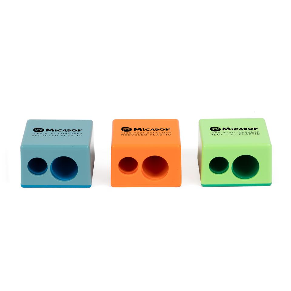 Micador Recycled Pencil Sharpener Double Hole Assorted Colours | Winc