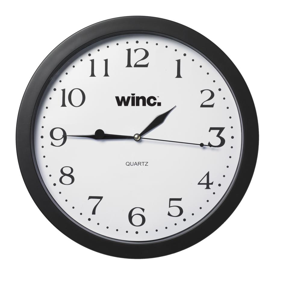 Winc Wall Clock 30cm Diameter Frame Black | Winc