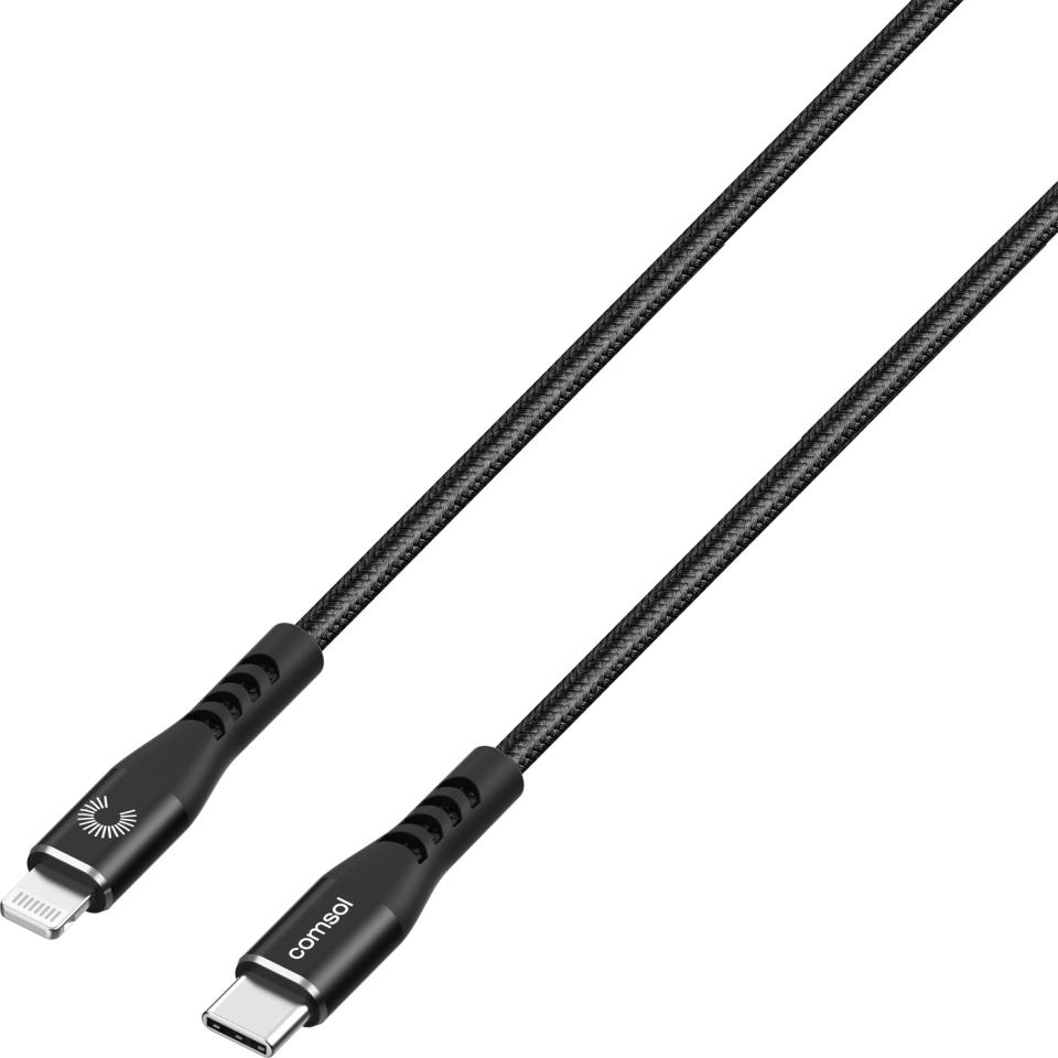 Comsol 1.2m USB-C To Lightning Mfi Cable Kevlar Black | Winc