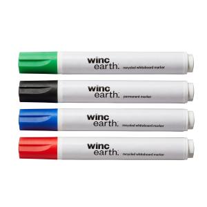 Winc Earth Permanent Marker Recycled Bullet Tip 1.0-3.0mm Black Box 10 ...