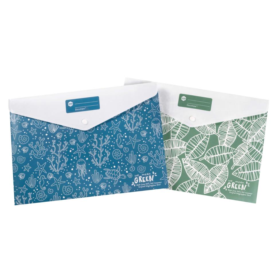 Marbig Enviro We Mean Green Doculope Wallet A4 Assorted Pack 10 | Winc