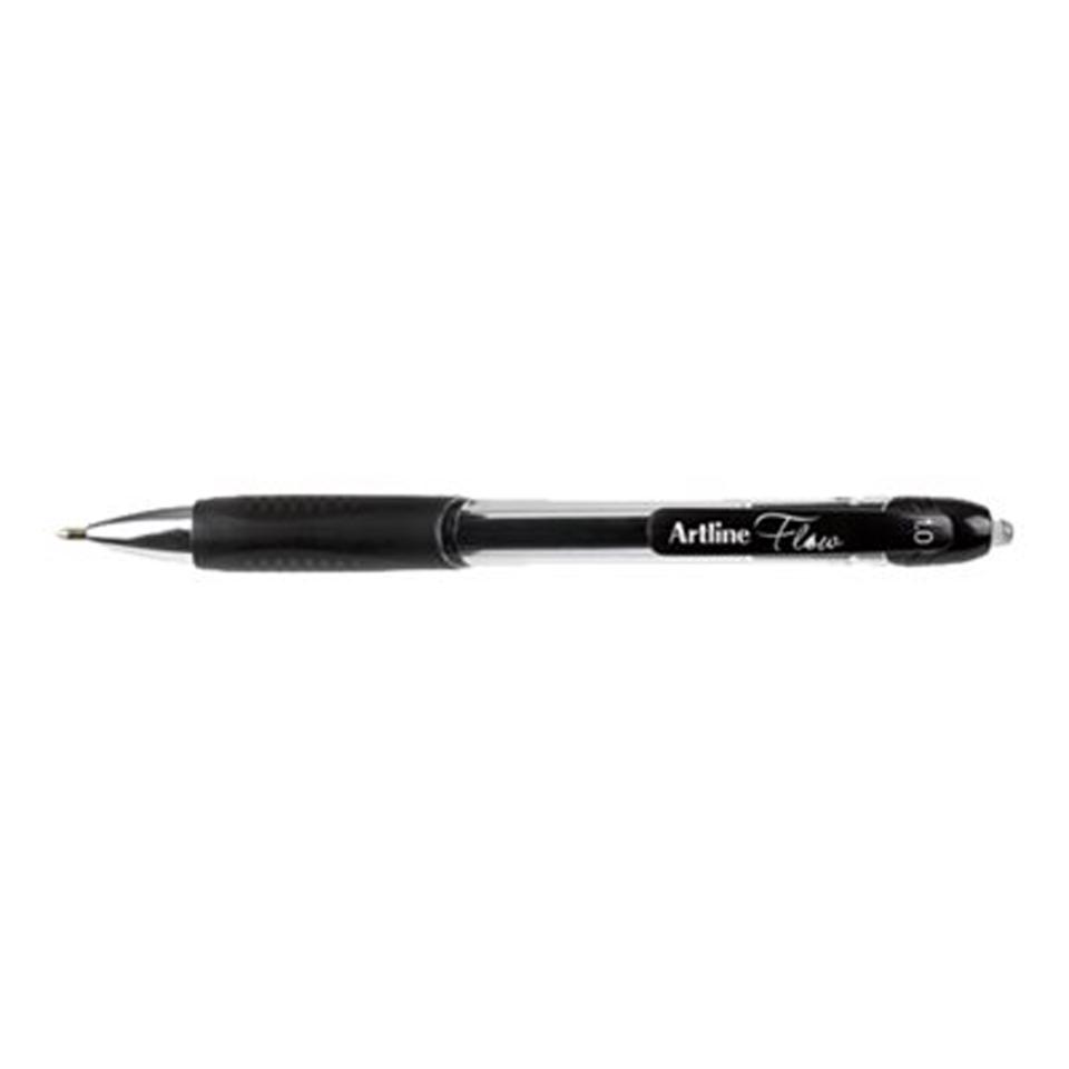 Artline Flow Retractable Ballpoint Pen Medium 1.0mm Black Box 12 | Winc