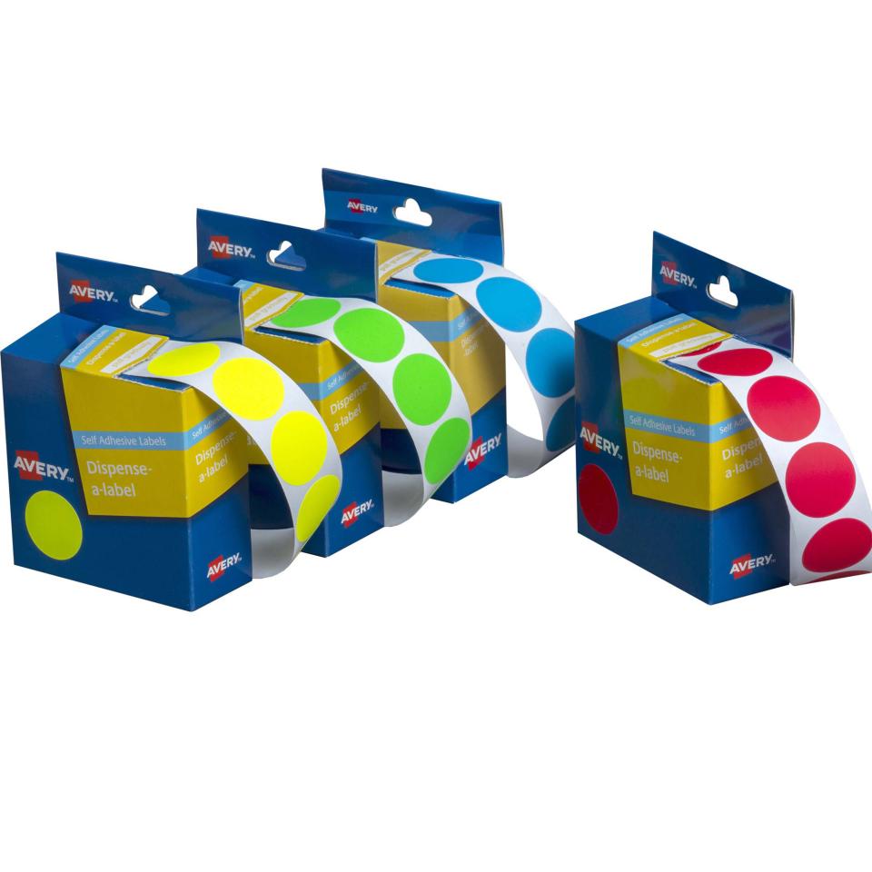 Avery Circle Dispenser Labels Diameter Yellow 500 Labels | Winc