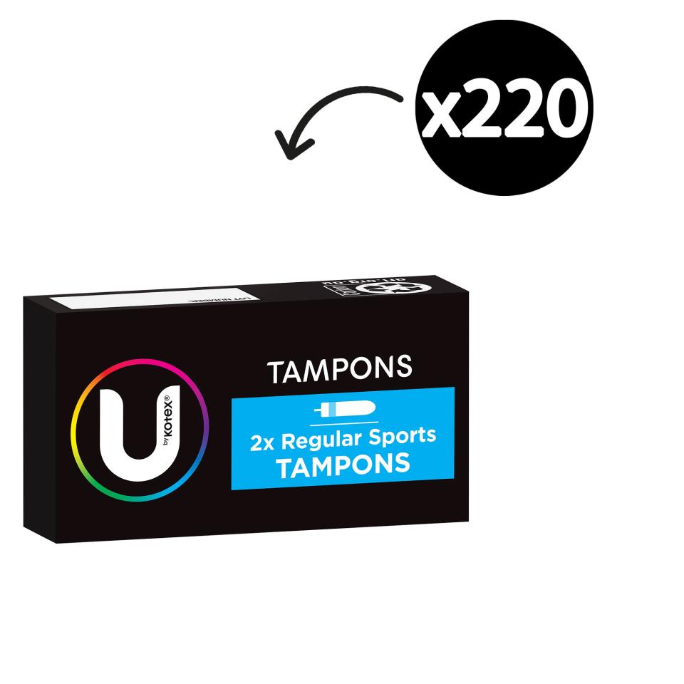 U By Kotex Regular Tampon Pack 2 Case 220 | Winc
