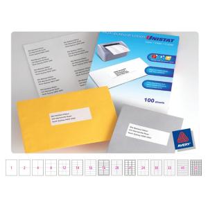 Unistat 38931 Labels 70 x 25mm 33 Sheet Pack 100 | Winc