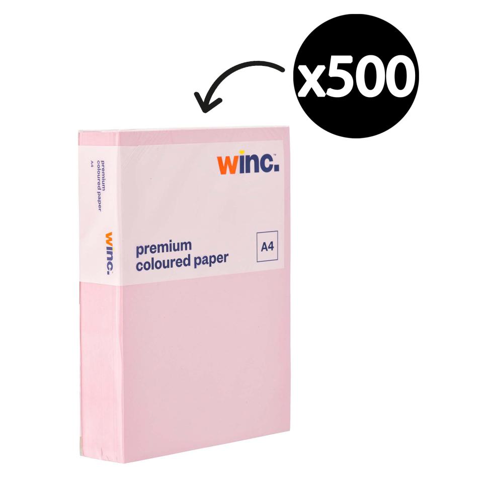 Winc Premium Coloured Copy Paper A4 80gsm Pink | Winc