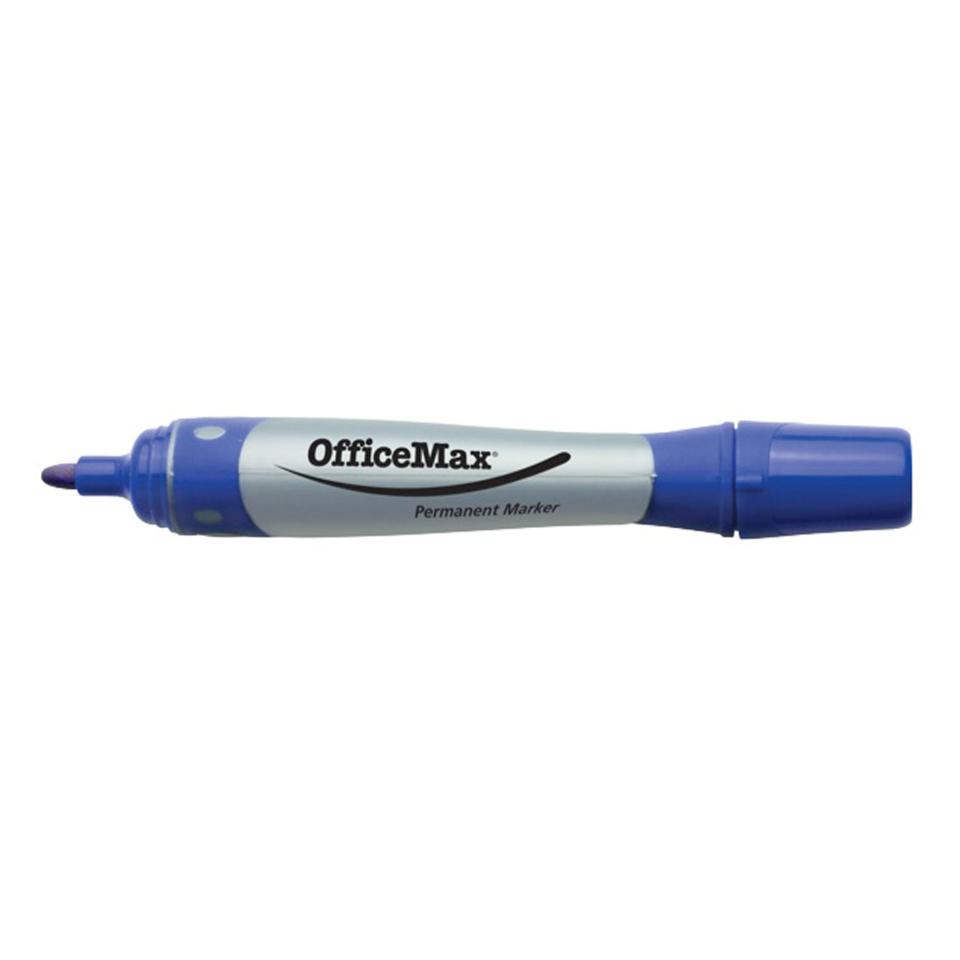 Officemax Drysafe Permanent Marker Bullet Tip Blue Pack Of 6 | Winc