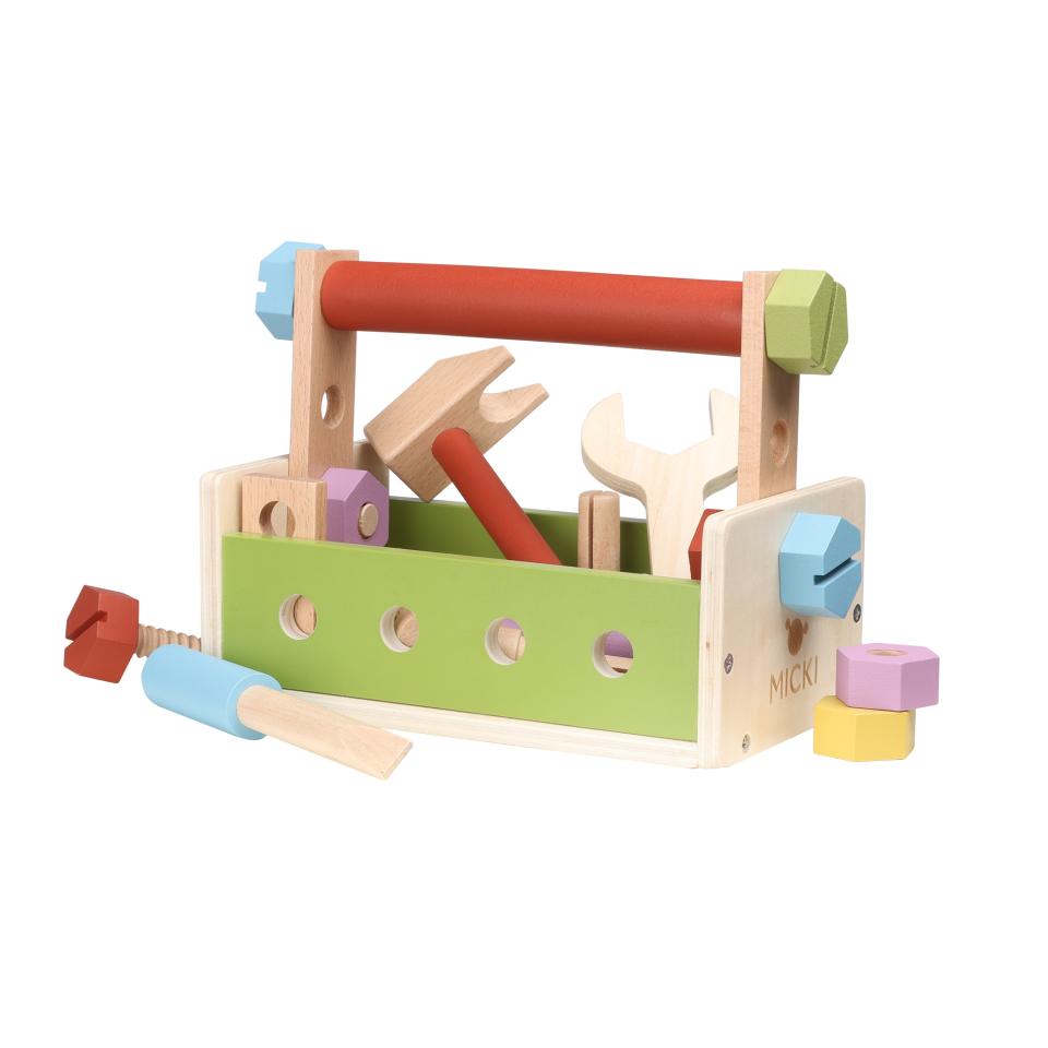 Micki Wooden Build And Play Tool Box With Tools 25 Pieces | Winc