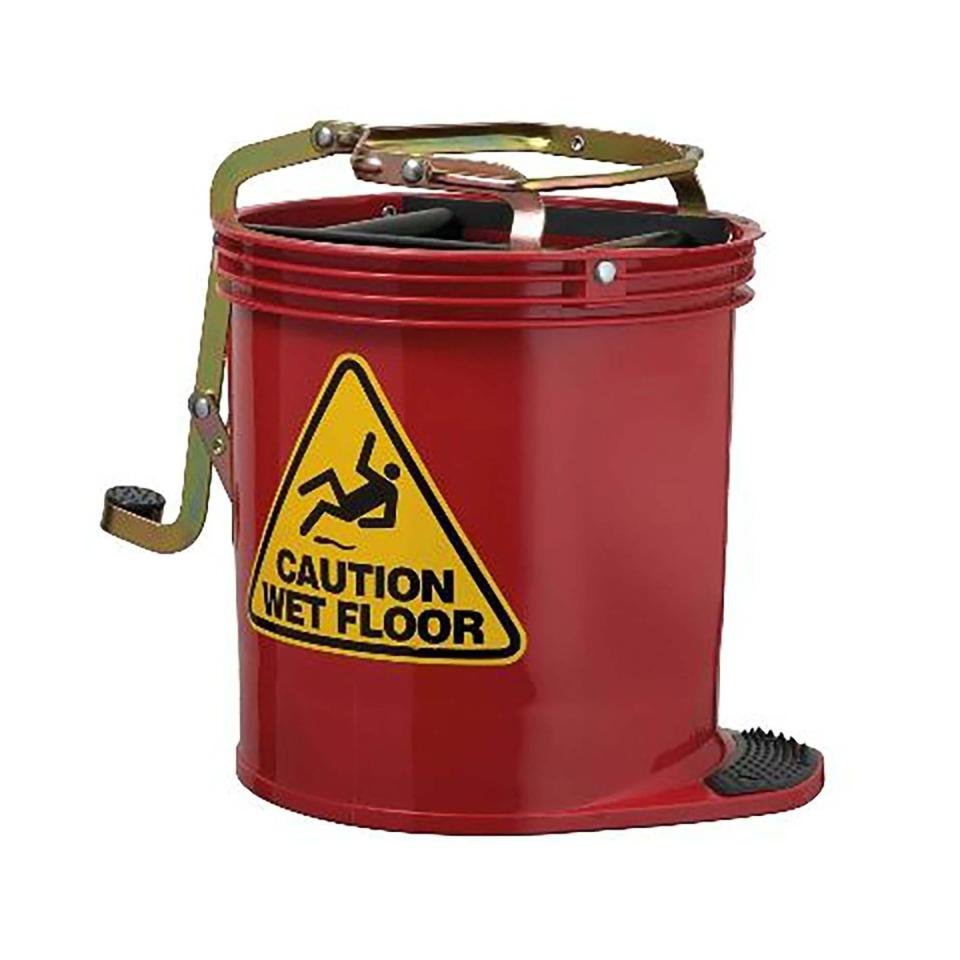 Cleera Mop Bucket Heavy Duty Plastic Foot Pedal Wringer On Wheels 15 ...