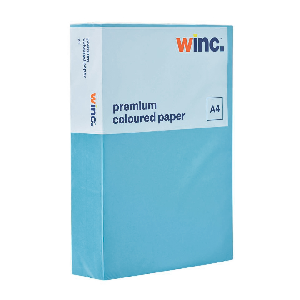 Winc Premium Coloured Copy Paper A4 80gsm Mid Blue Ream 500 | Winc