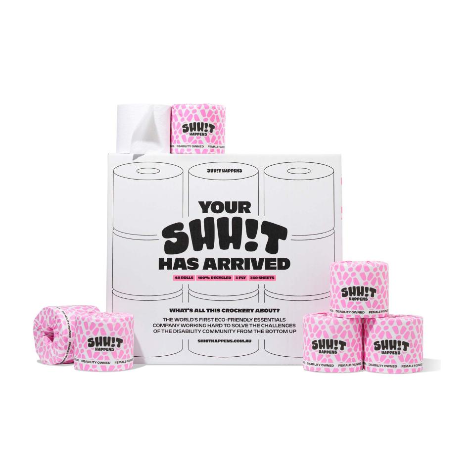 SHH!T Happens 100% Recycled Aussie Made 3ply Toilet Paper 300 Sheet 48 ...