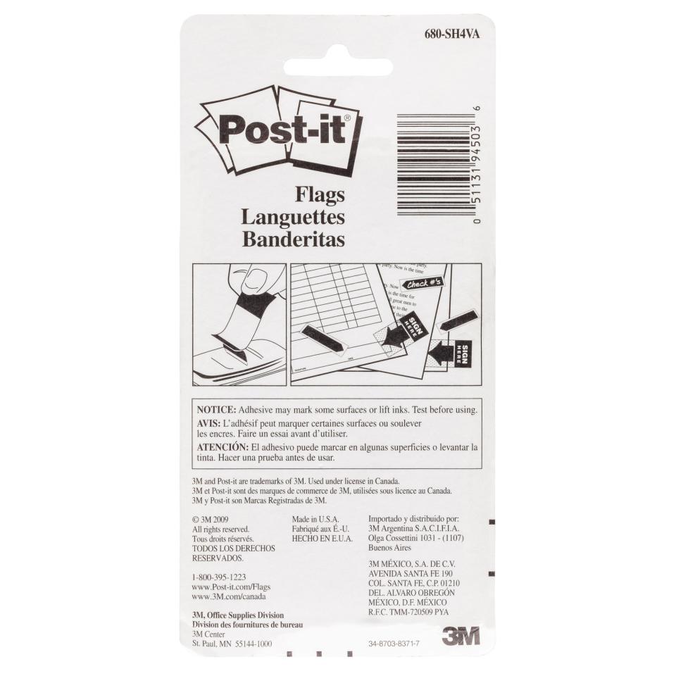 Post-It Sign Here Flags Value Pack 25.4 x 43.2mm Asstd Pk 6 | Winc