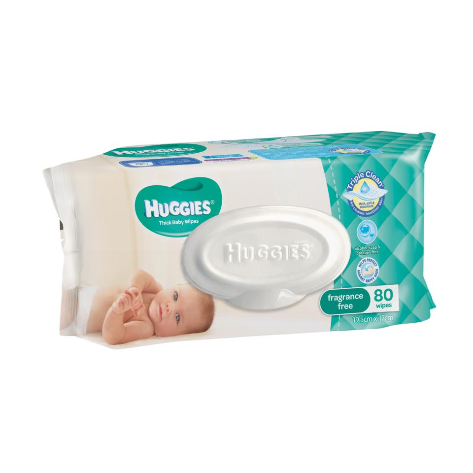 Huggies 24391 Baby Wipe Refill Unscented Pack 80 | Winc