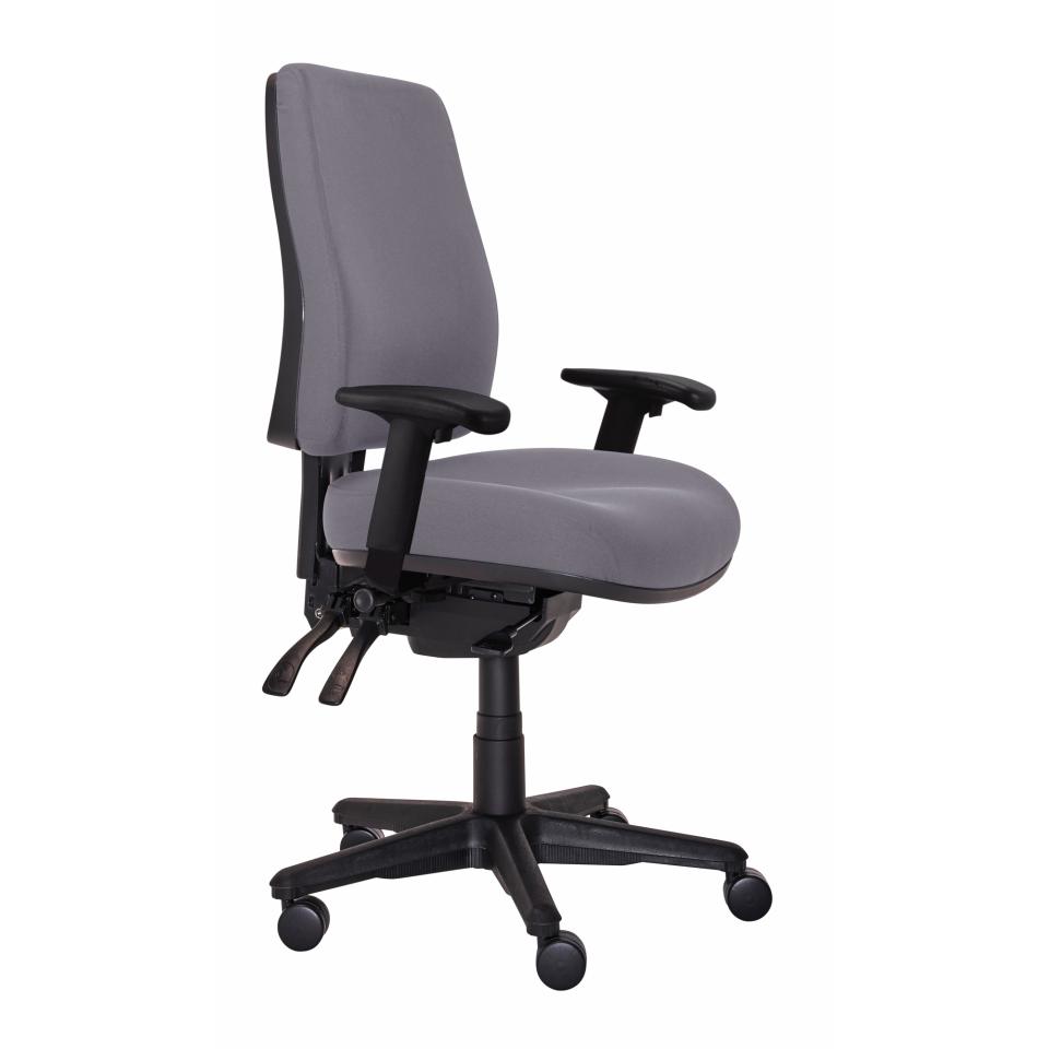Buro Roma Chair 3 Lever High Back In Jett Fabric | Winc