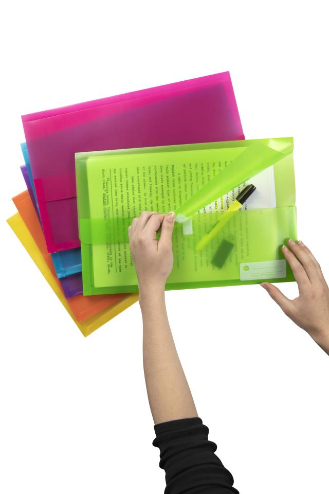 Marbig Polypick Document Wallet Foolscap Bright Assorted Translucent ...