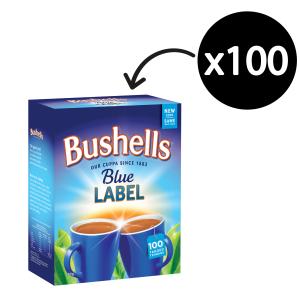 Bushells Blue Label Black Tagged Tea Bags Pack 100 | Winc