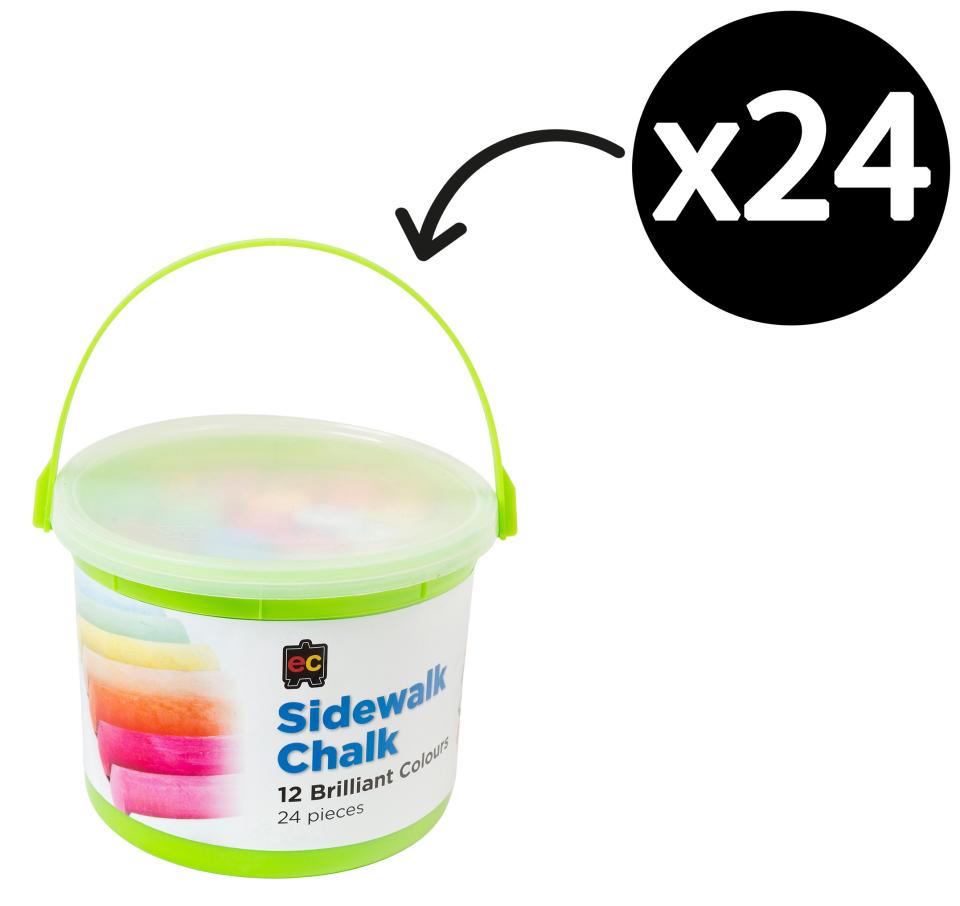 Educational Colours Chalk Thick Assorted Bright Colours Bucket 24 | Winc