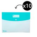 Marbig Professional Antimicrobial Doculope Wallet A4 White/Aqua Blue ...