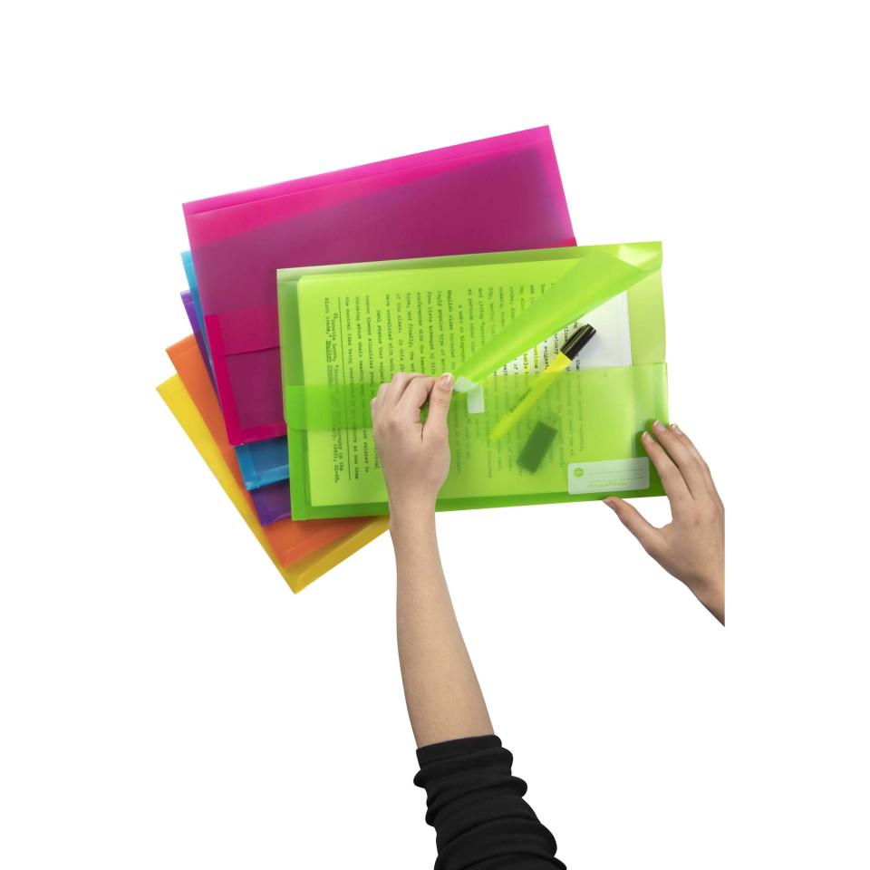 Marbig Polypick Document Wallet Foolscap Bright Assorted Translucent ...